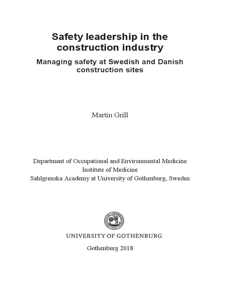 Safety Leadership in The Construction Industry | PDF | Leadership ...