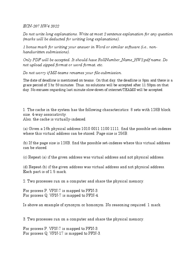 Cao 2022 HW4 | Download Free PDF | Cpu Cache | Computer Data