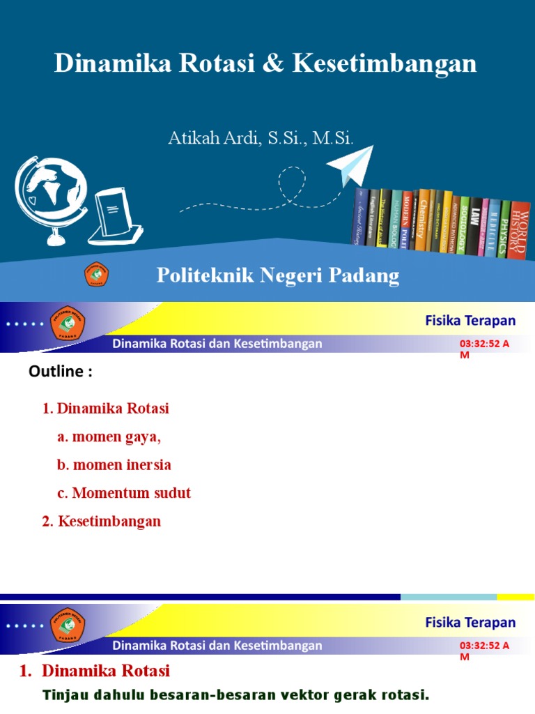 Pertemuan 8 - Dinamika Rotasi Dan Kesetimbangan | PDF
