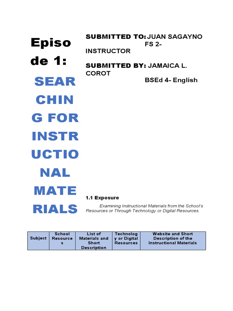 Fs2 Episode 1to3docx | PDF | Learning | Classroom