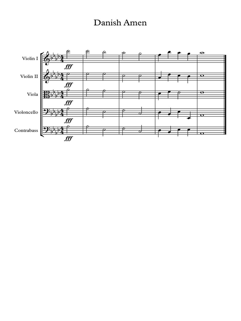Danish Amen - Score and Parts | PDF