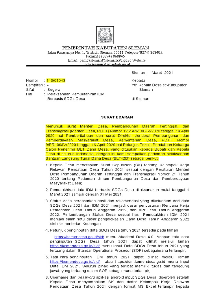SE Pendataan SDGs | PDF