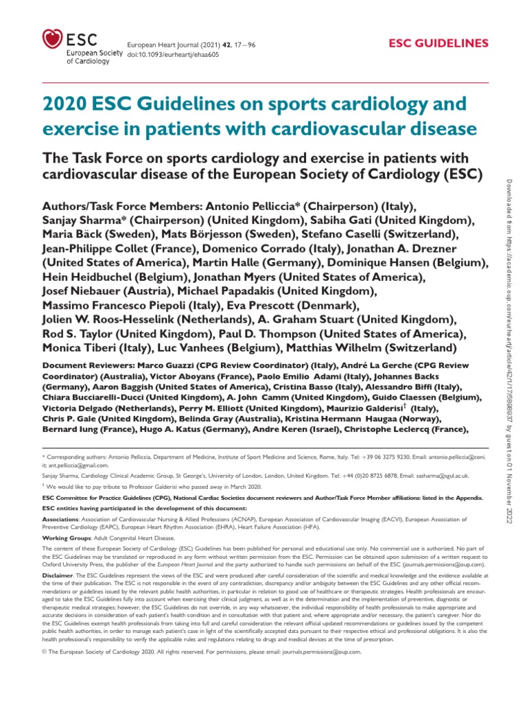ESC Guideline | PDF | Coronary Artery Disease | Cardiovascular Diseases