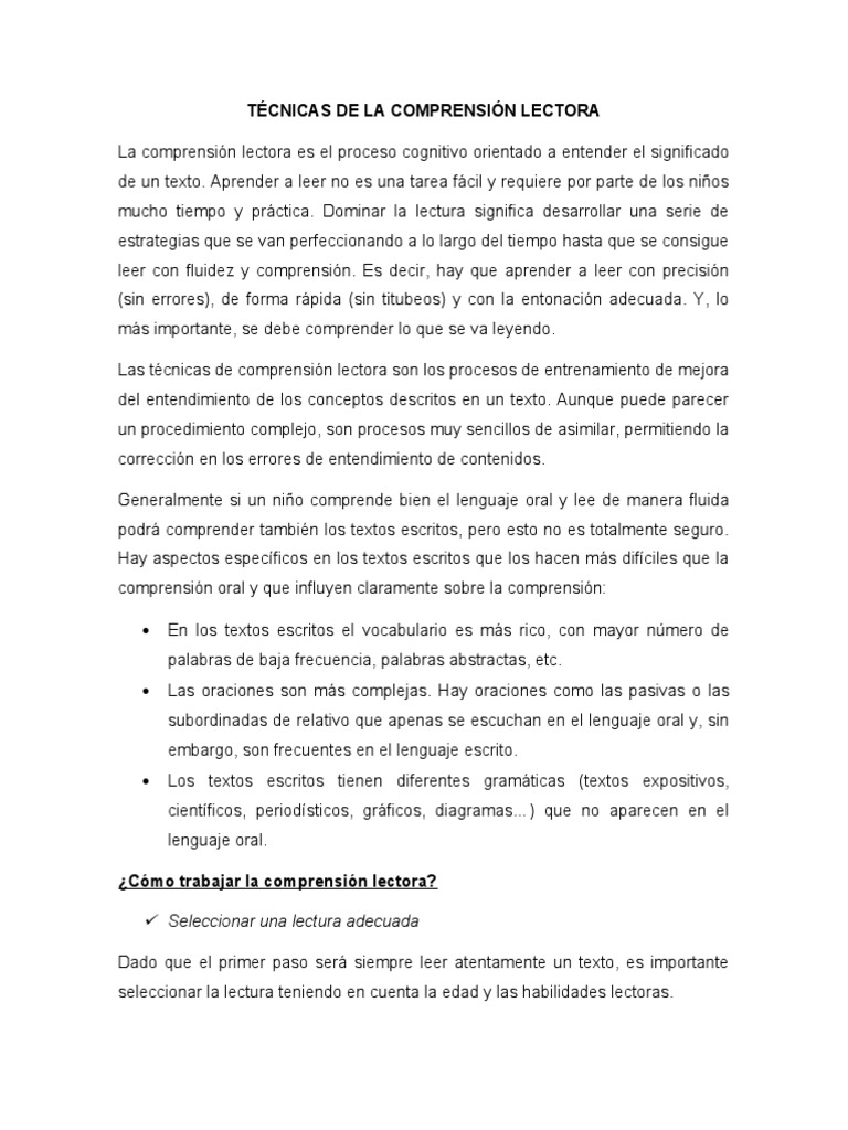 Estrategias para Mejorar la Comprensión Lectora | PDF | Comprensión ...