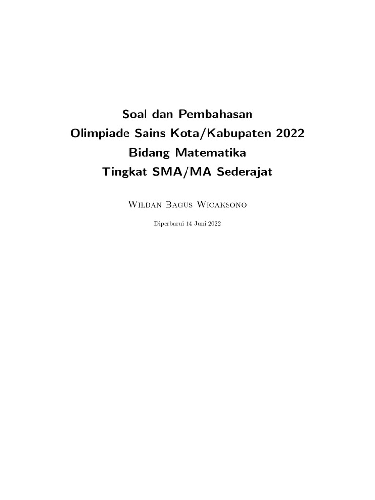 Soal Dan Pembahasan OSK 2022 Wildan | PDF