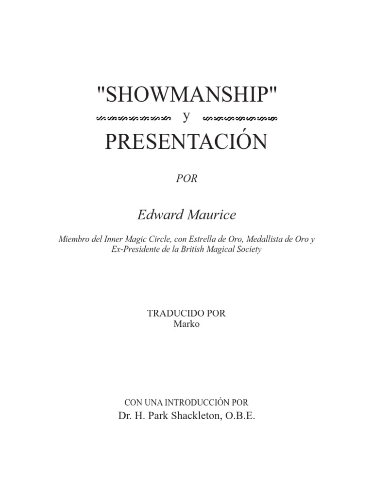 Showmanship Y Presentaci n PDF Humor Mente