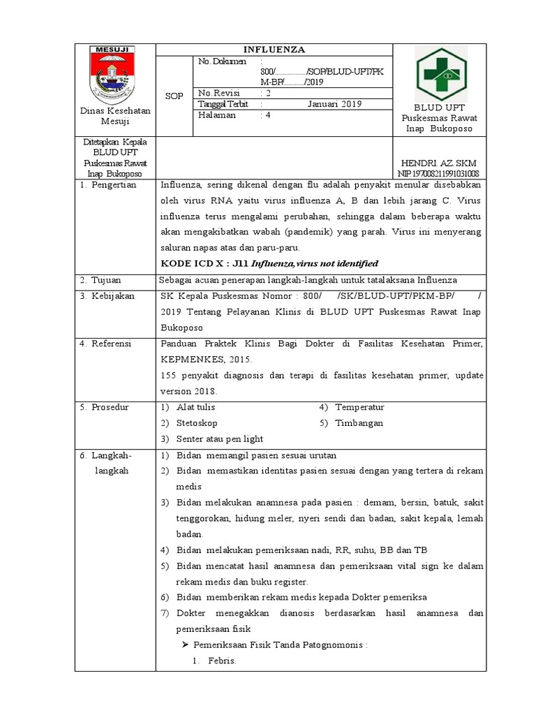 10 Sop Askeb Influenza | PDF | Pengembangan Diri | Sains & Matematika