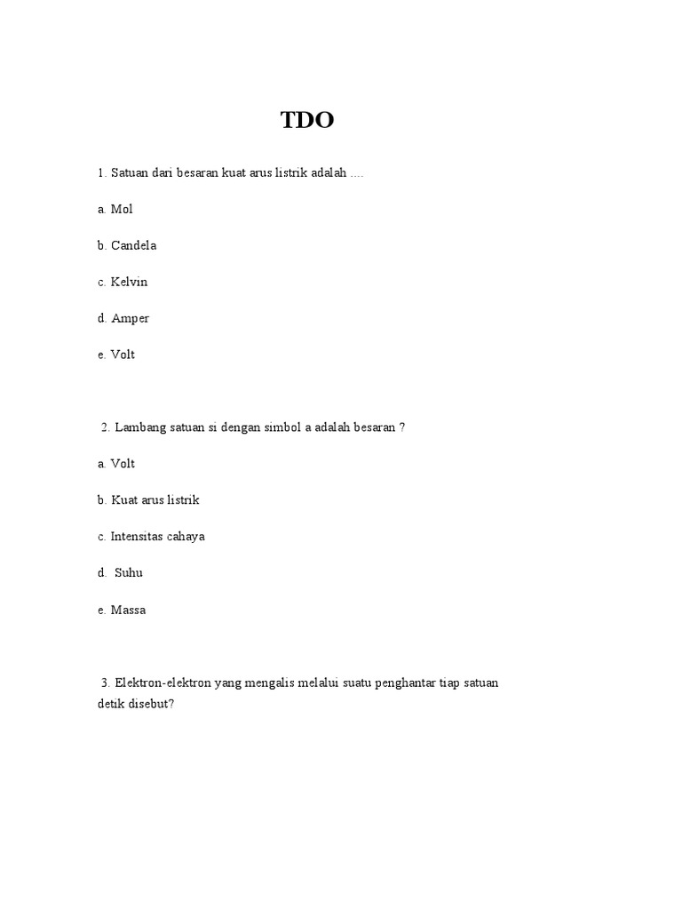 Soal Tdo SMT 1 | PDF
