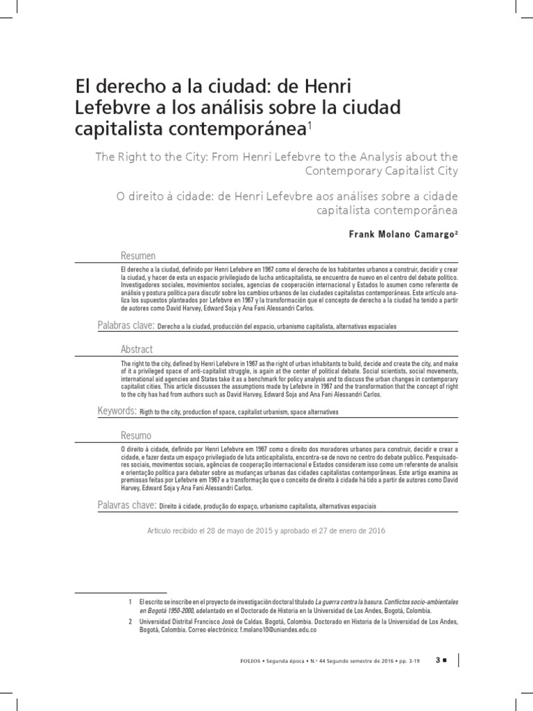 El Derecho a La Ciudad de Henri Lefebvre | PDF | Bogotá | Internacional Situacionista