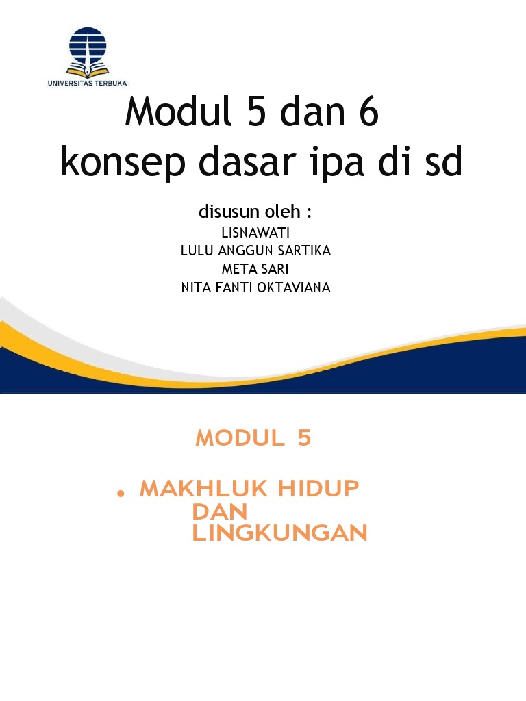 Modul 5 Dan 6 Konsep Dasar Ipa Di SD: Disusun Oleh | PDF | Ilmu Sosial | Kesehatan Holistik