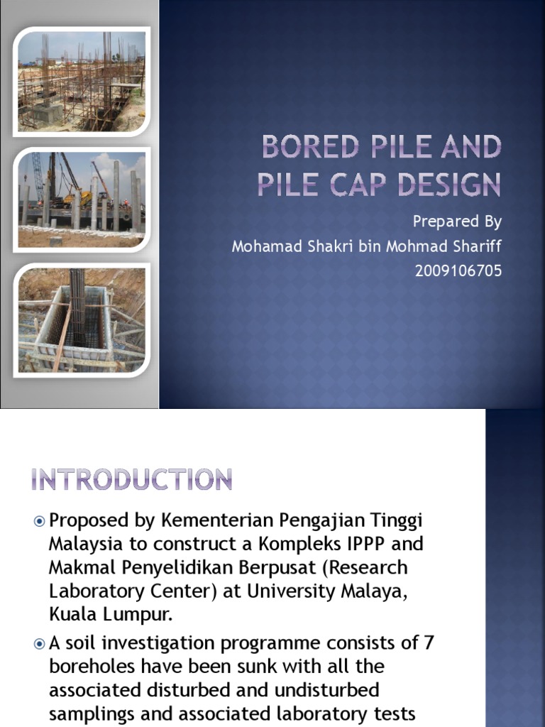BORED Pile and Pile Cap Design | PDF | Deep Foundation | Beam (Structure)