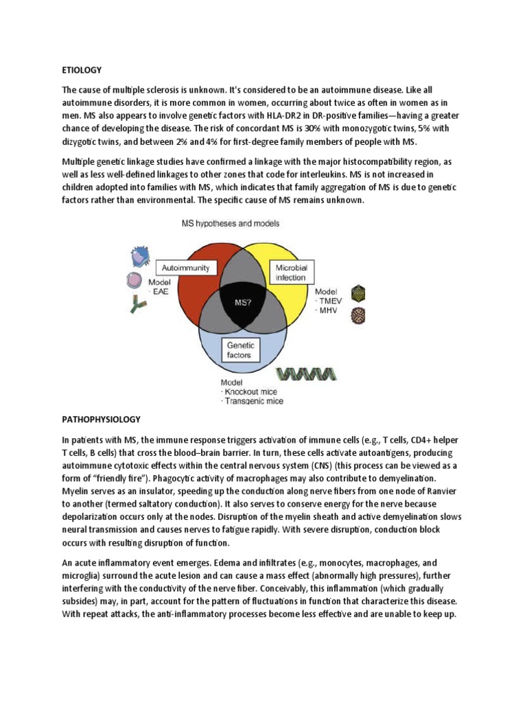 MS Etiology & Pathophysiology | PDF | Multiple Sclerosis | Myelin