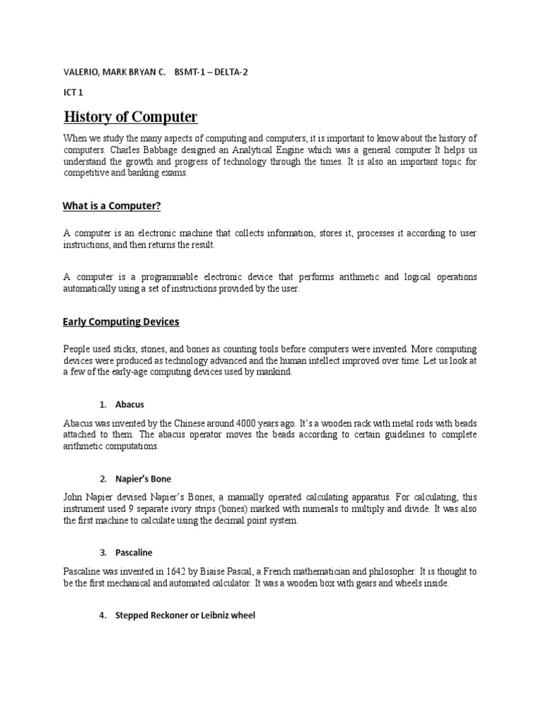 History of Computers | PDF | Personal Computers | Computing