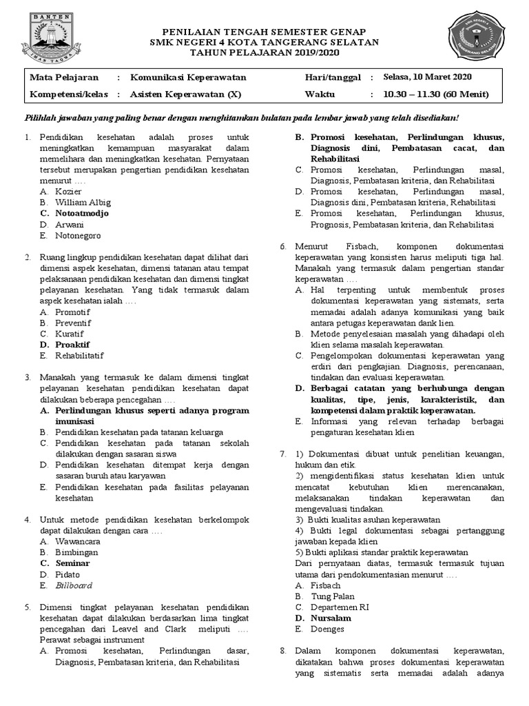 Soal Kokep PTS 2020 | PDF