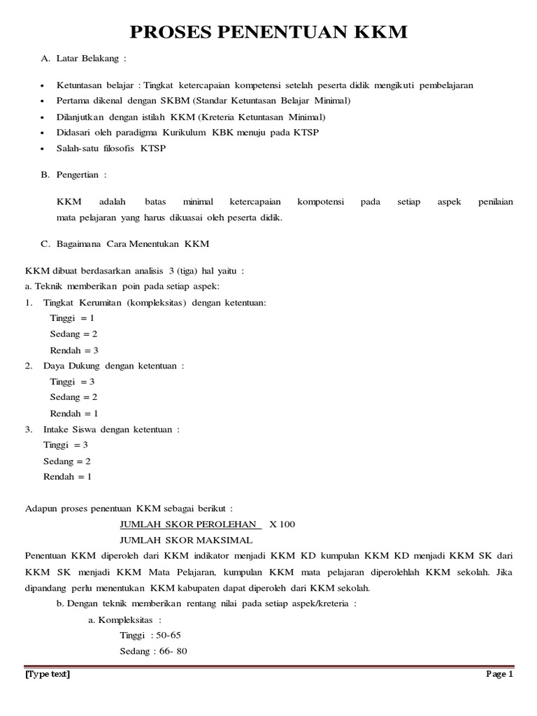 Proses Penentuan KKM dalam Pendidikan | PDF | Karier & Perkembangan ...