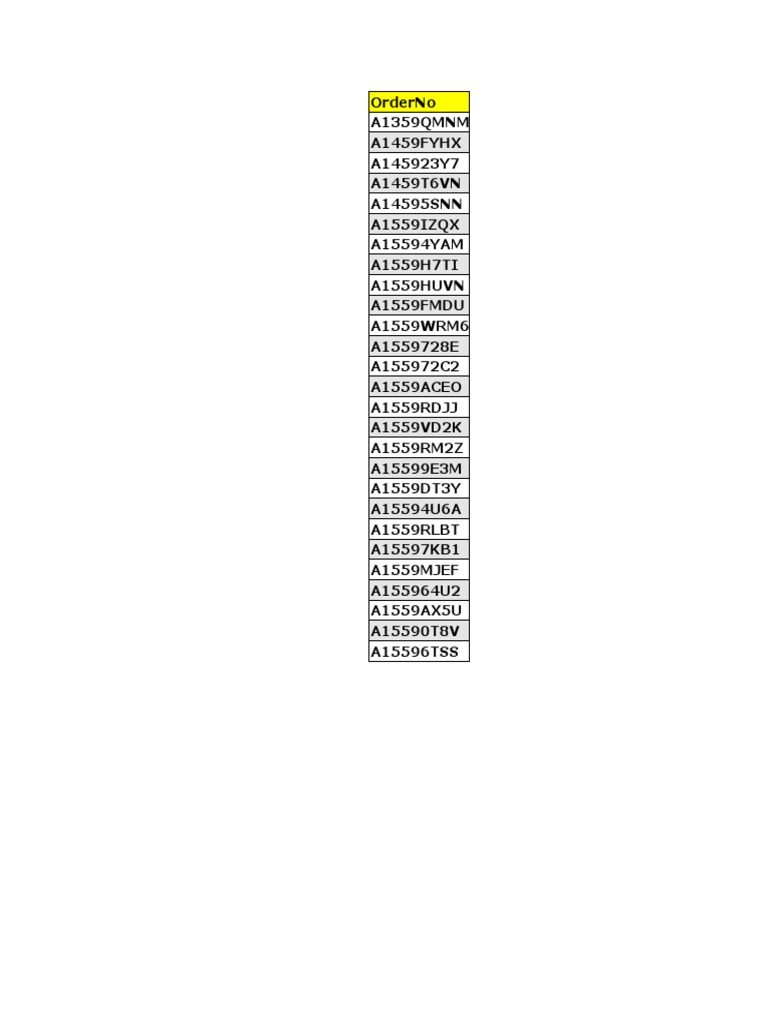 OrderNo tracking document | PDF