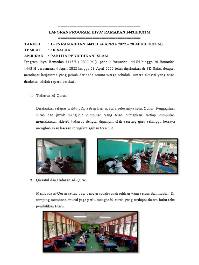 PROGRAM IHYA Laporan | PDF