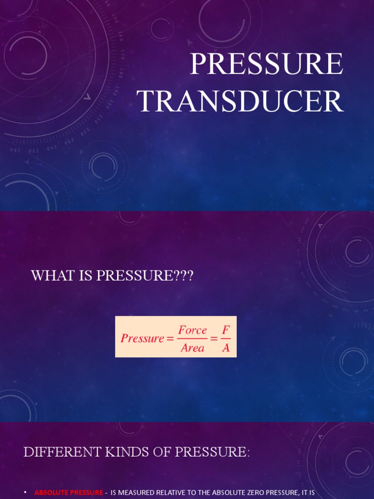 Pressure Transducer | PDF | Pressure Measurement | Pressure