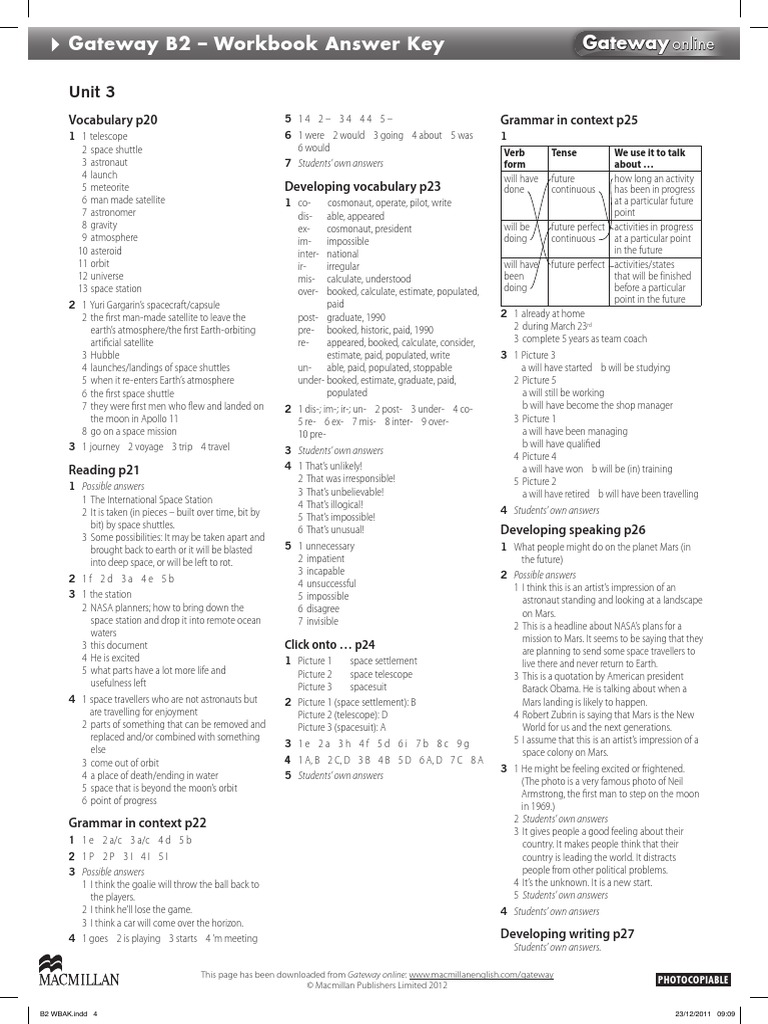 Gateway Workbook Unit 3 | PDF | Satellite | Astronauts
