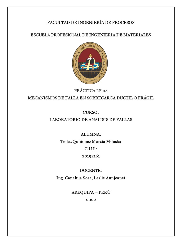 Mecanismos de Falla: Dúctil y Frágil | PDF | Fractura | Ingeniería de ...