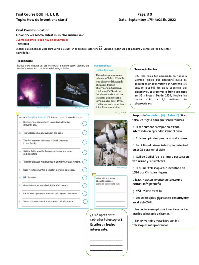 Lesson B Page 9 | PDF | Telescopio | Astronomía