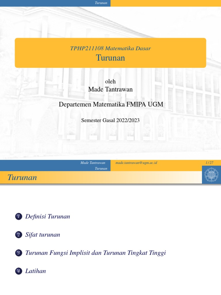 Turunan MTK Dasar | PDF