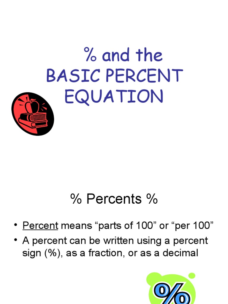 Basic Percent Equation | PDF | Mathematical Concepts | Division (Mathematics)