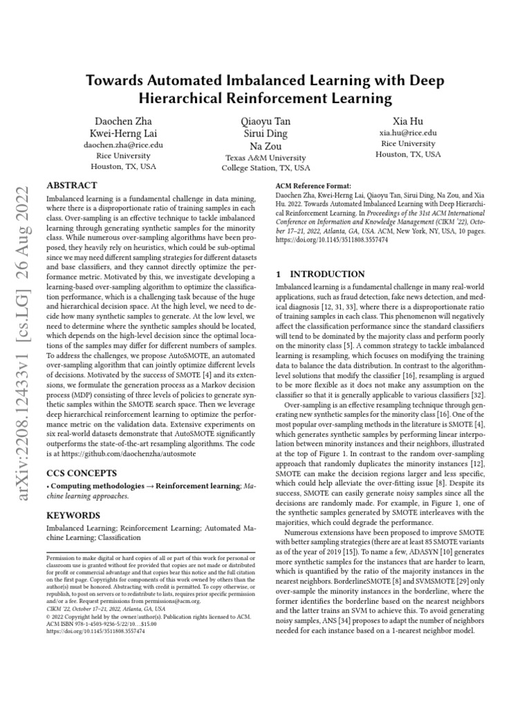 Towards Automated Imbalanced Learning With Deep Hierarchical ...