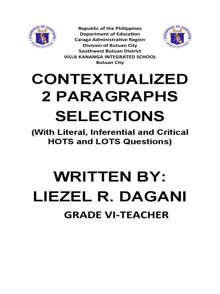 Engl - Contextualized Paragraphs Dagani | PDF