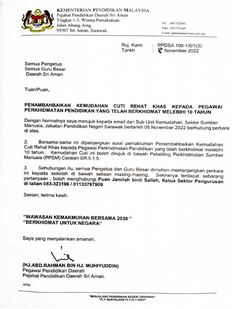 Surat CRK - Sekolah2022 | PDF