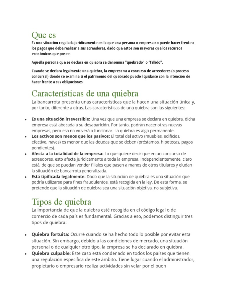 Guía Completa sobre la Quiebra Empresarial | PDF | Bancarrota | Justicia