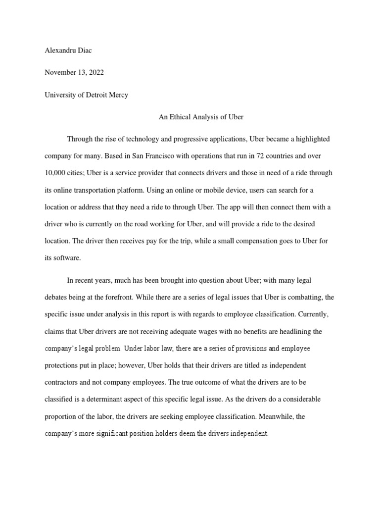 Uber Ethics | PDF | Employment | Economies