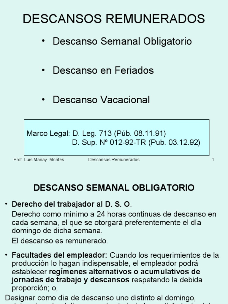 Descansos Remunerados | PDF | Salario | Labor