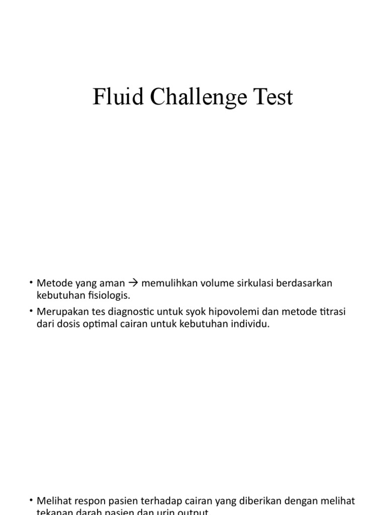 Fluid Challenge Test | PDF
