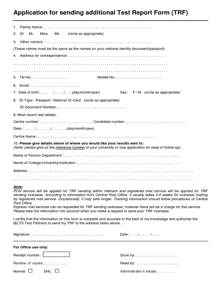 Additional TRF Form | PDF | Government | Government And Personhood