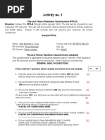 Par Q Test Questionnaire | PDF