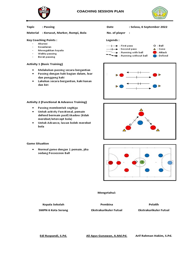 Rencana Latihan Futsal: Passing dan Support | PDF