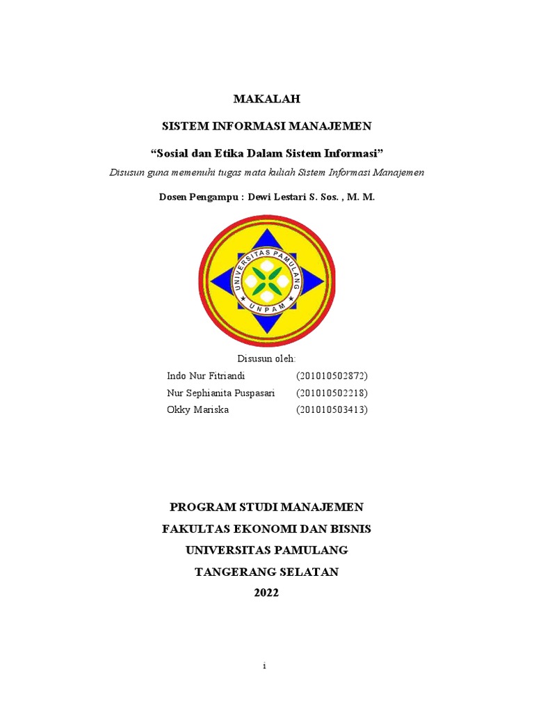 Makalah Sim Kelompok 7 Revisiii 2 | PDF | Karier & Perkembangan