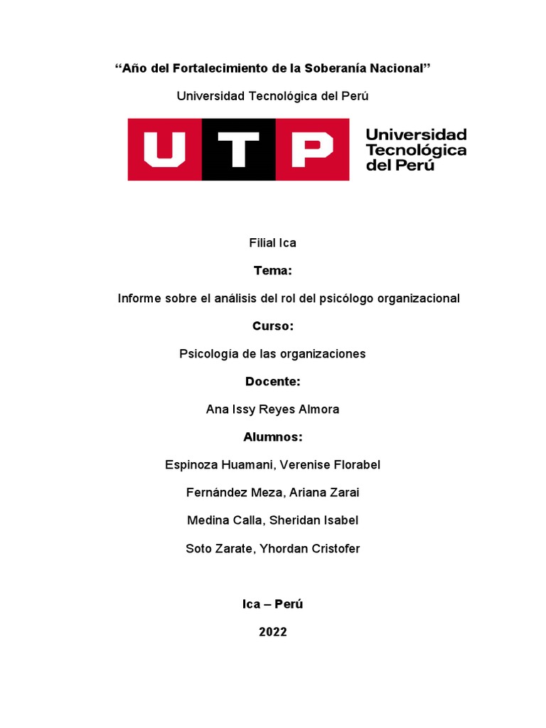 S8-Tarea Académica 2 | PDF | Sicología | Psicología industrial y organizacional