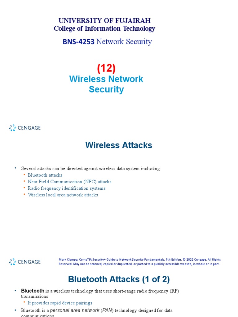 NS W12L13 Wireless Network Security | PDF | Ieee 802.11 | Wireless Lan