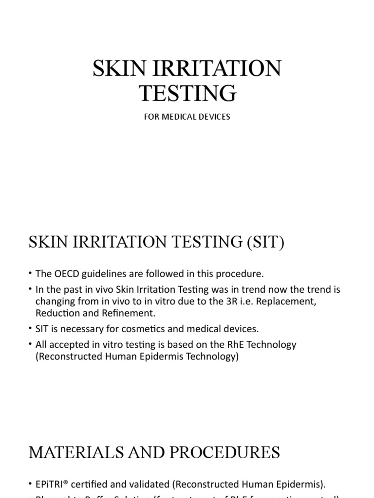 In Vitro Skin Irritation Testing Guide | PDF | Science & Mathematics
