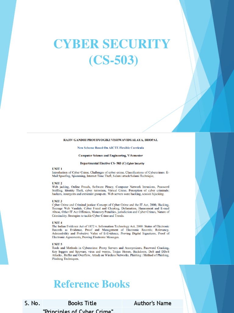 Unit-1 CS-503 Cyber Security | PDF | Phishing | Computer Virus