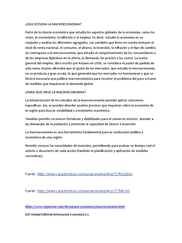 Que Estudia La Macroeconomia | PDF | Finanzas y dinero | Ciencias sociales