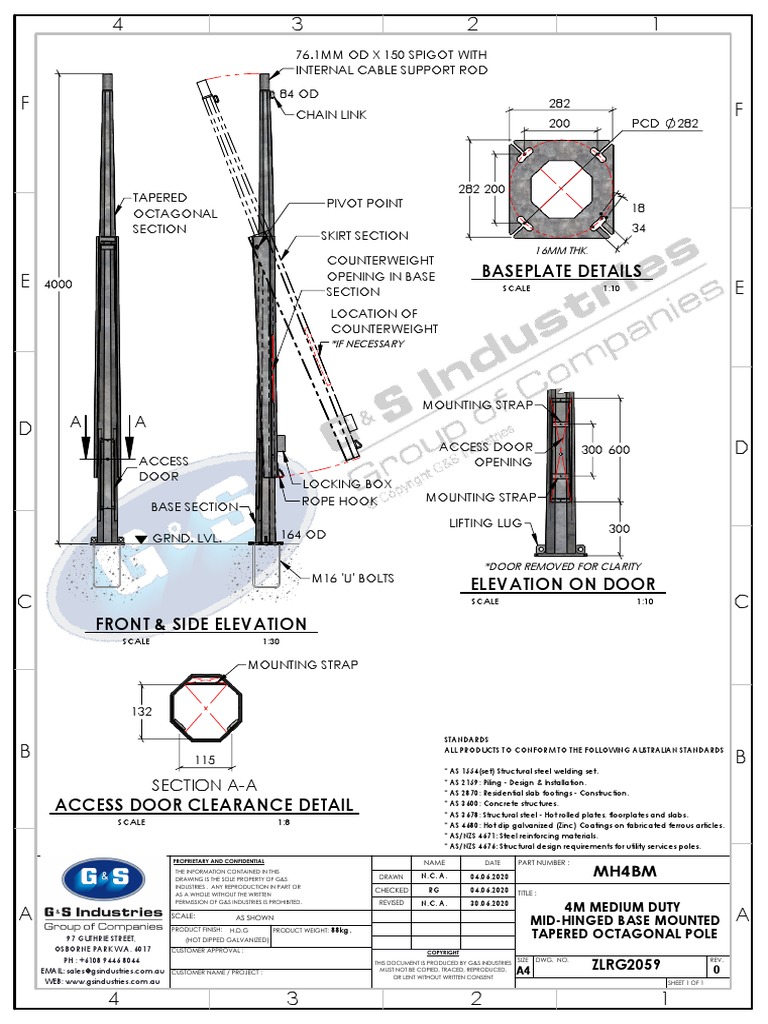 Pole Structural DWG | PDF | Structural Steel | Civil Engineering