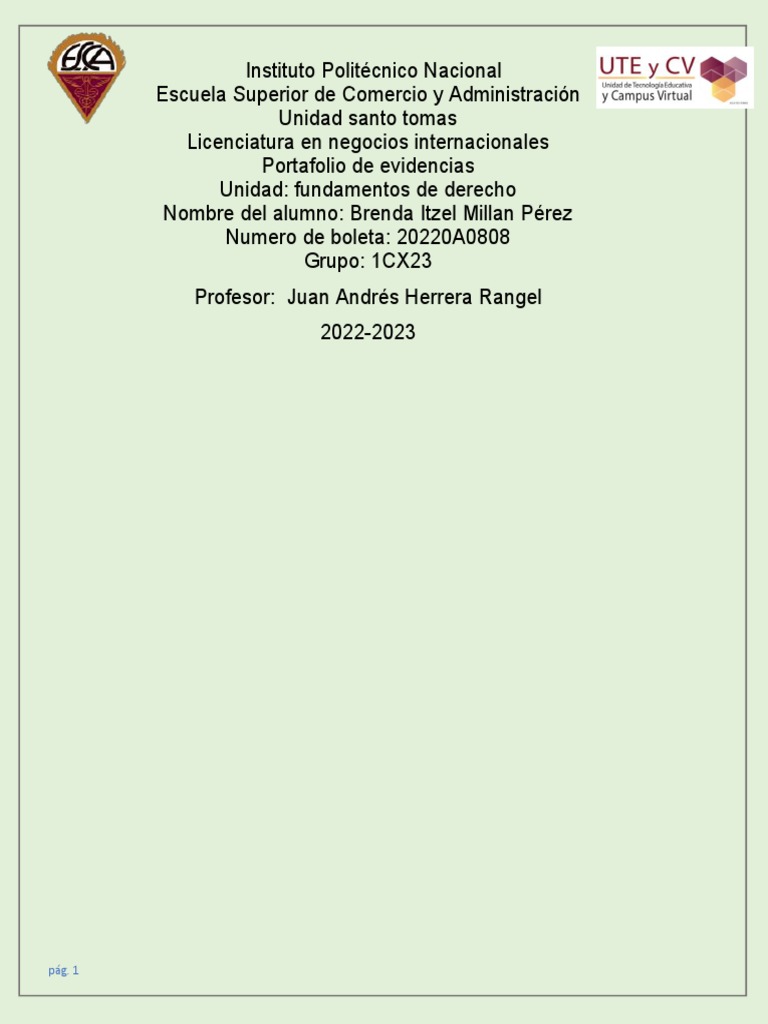 Portafolio de Evidencias Brenda Millan | PDF | Estado (política ...