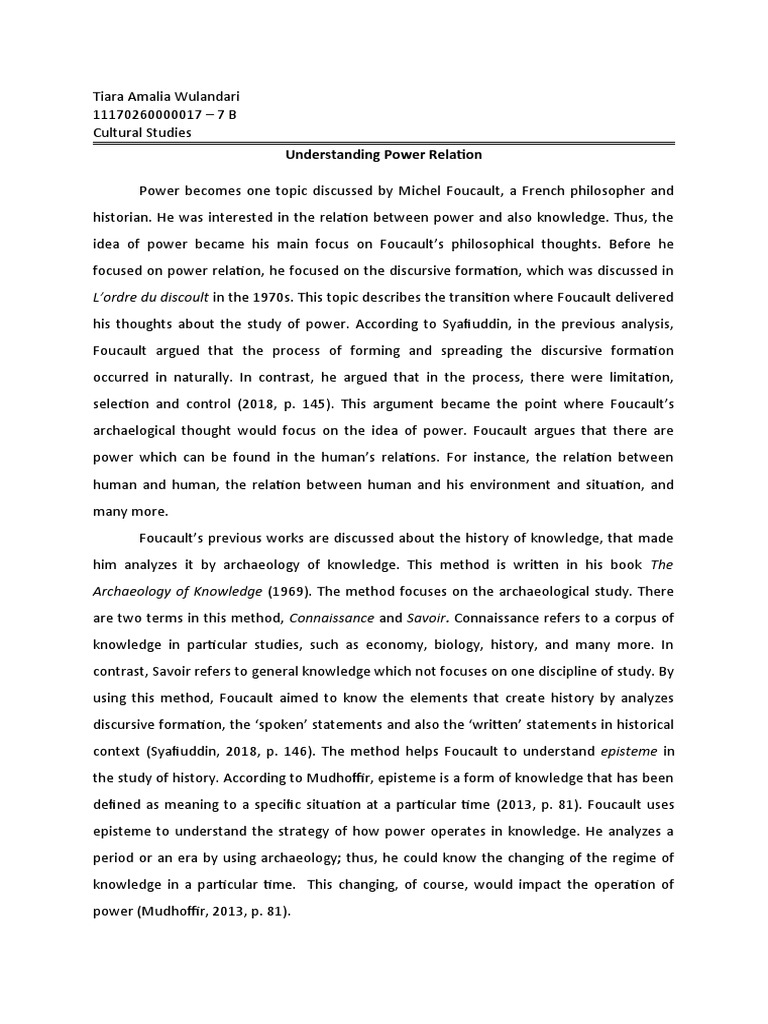 Understanding Power Relation | PDF | Discourse | Power (Social And ...