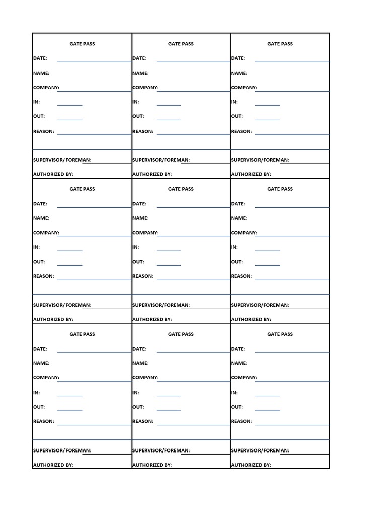 Worker Gate Pass | PDF
