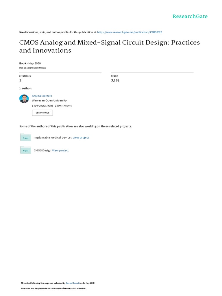 Cmos Analog And Mixed Signal Circuit Design Practi Pdf Electronic