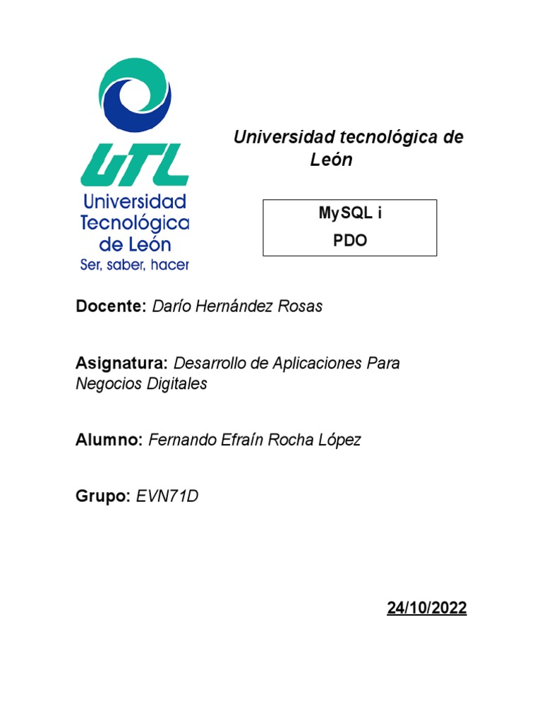 Universidad Tecnológica de León | PDF | Mi sql | Php