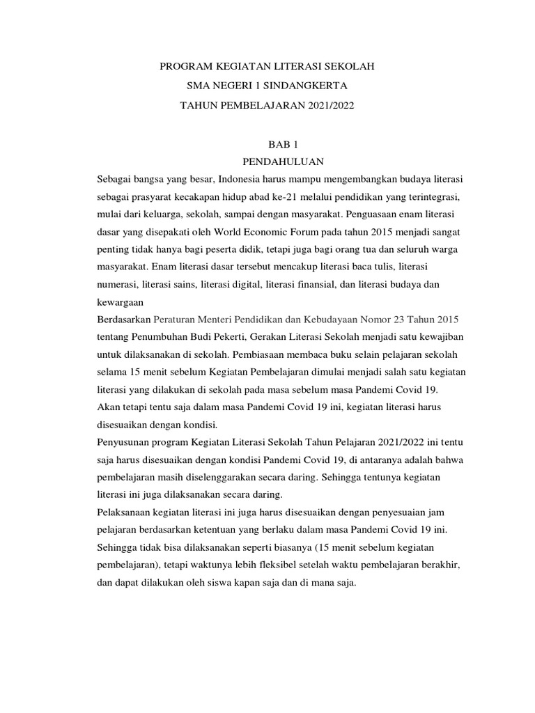 5 Program Kegiatan Literasi Sekolah | PDF